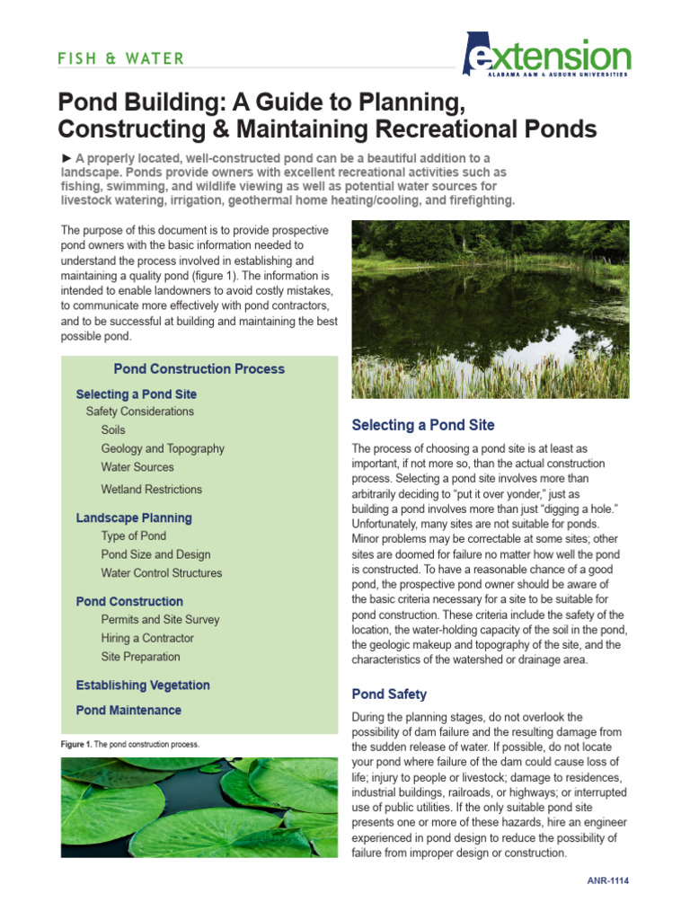 ANR 1114 Pond Building 030320L | PDF | Surface Runoff | Pond