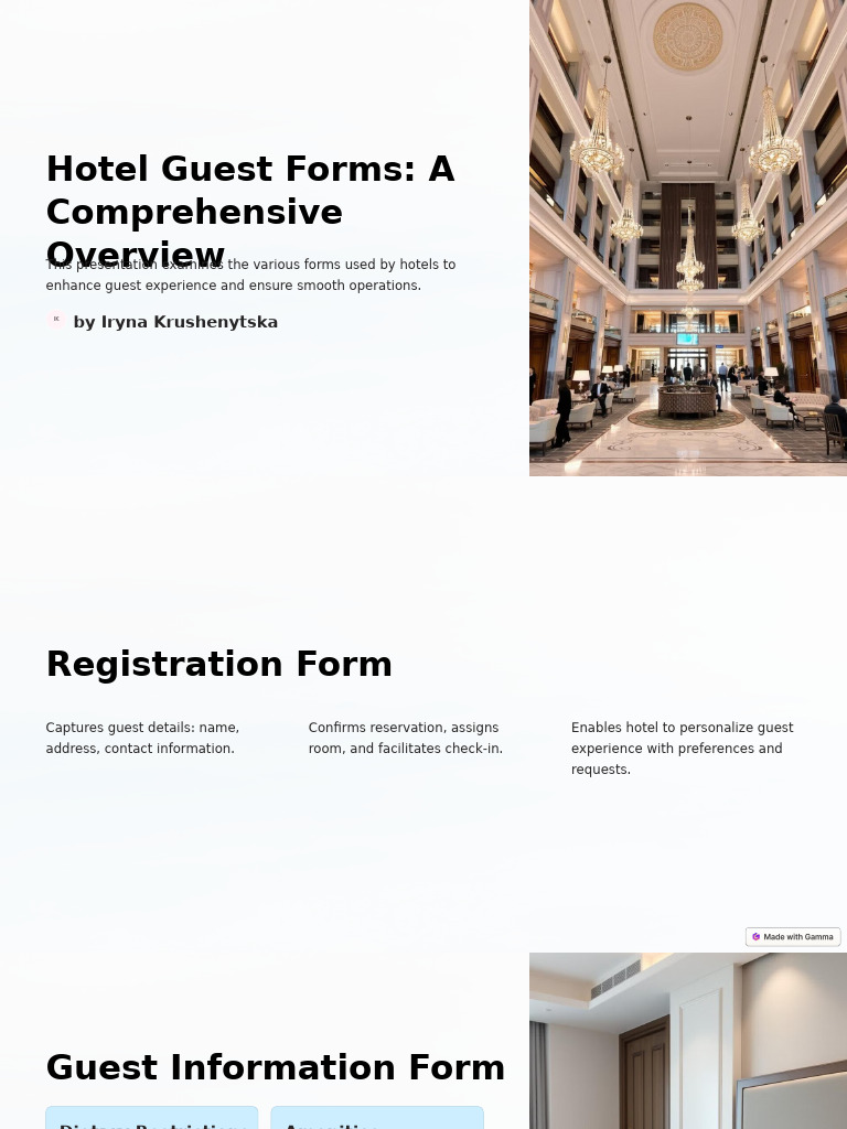 Hotel Guest Forms A Comprehensive Overview | PDF | Cuisine | Foods