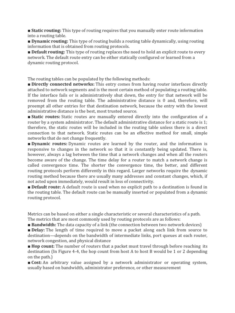 Static Routing Pdf Routing Router Computing