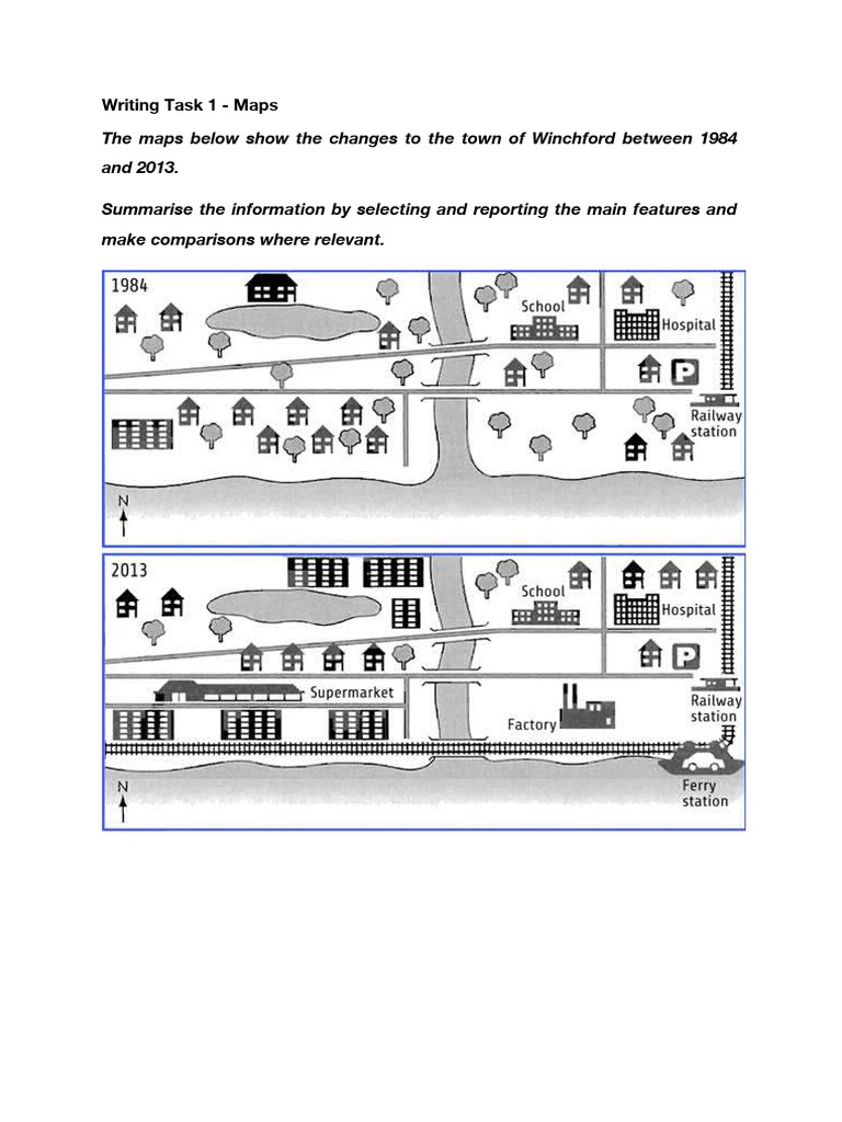 Writing Task 1 L5 - Maps Example | PDF