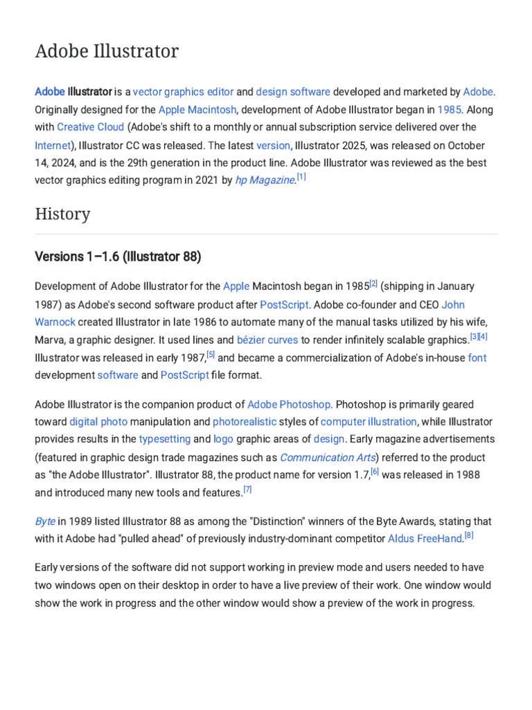 Adobe Illustrator - Wikipedia | PDF | Adobe Illustrator | Computing