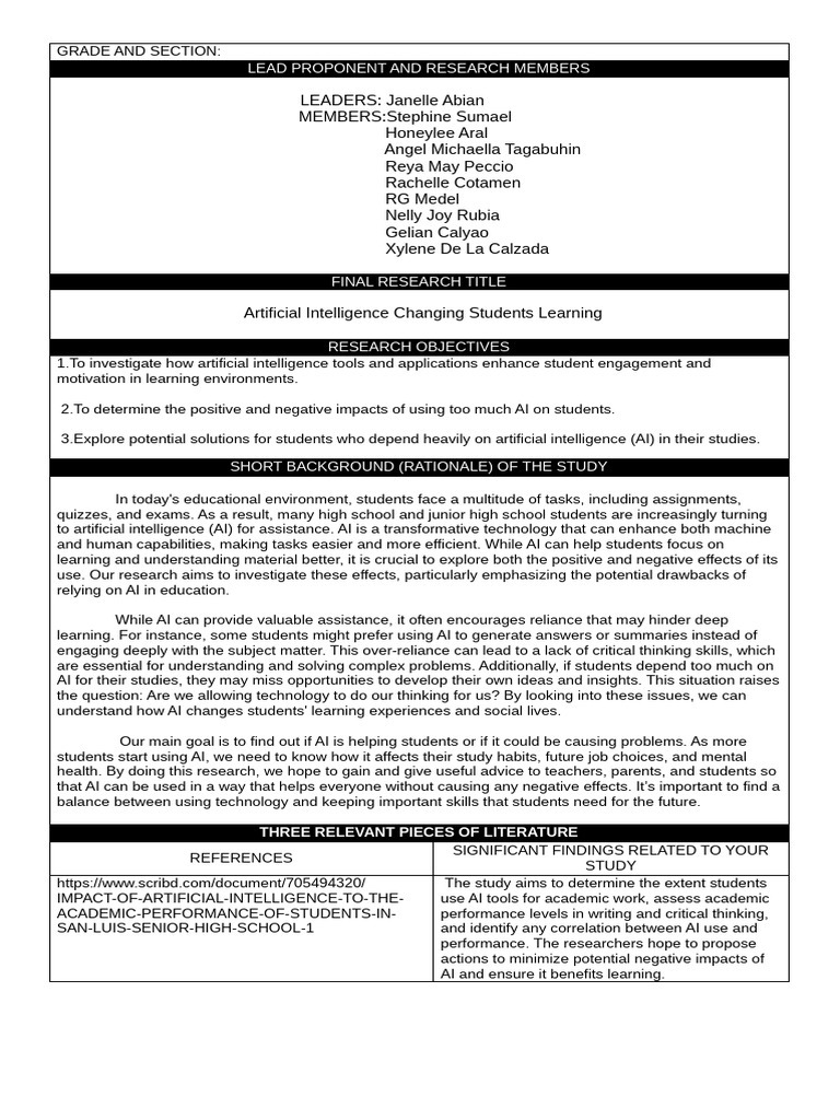 QUALI RESEARCH TASK 1 Autosaved | PDF | Intelligence (AI) & Semantics ...