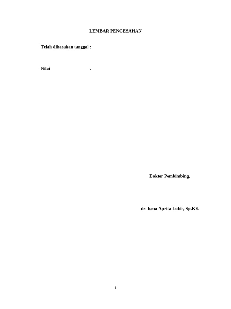 LEMBAR PENGESAHAN Kandidiasis Kutis Intertriginosa | PDF