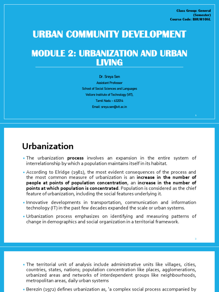 Module 2 - Urbanization and Urban Living Part 1 | PDF | Society ...