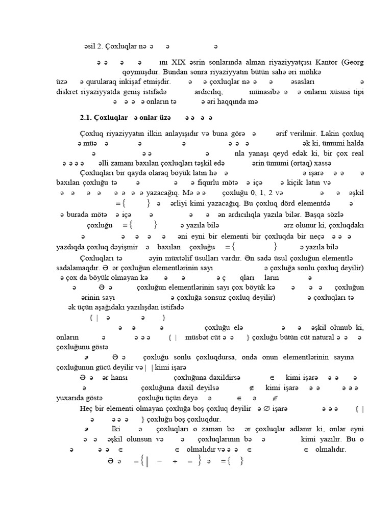 Fesil 2 Coxluqlar | PDF