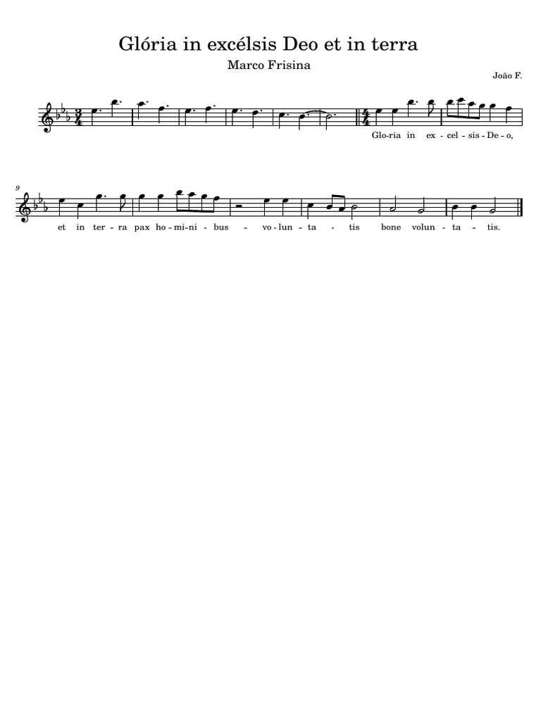 Glória in Excélsis Deo Lyrics | PDF