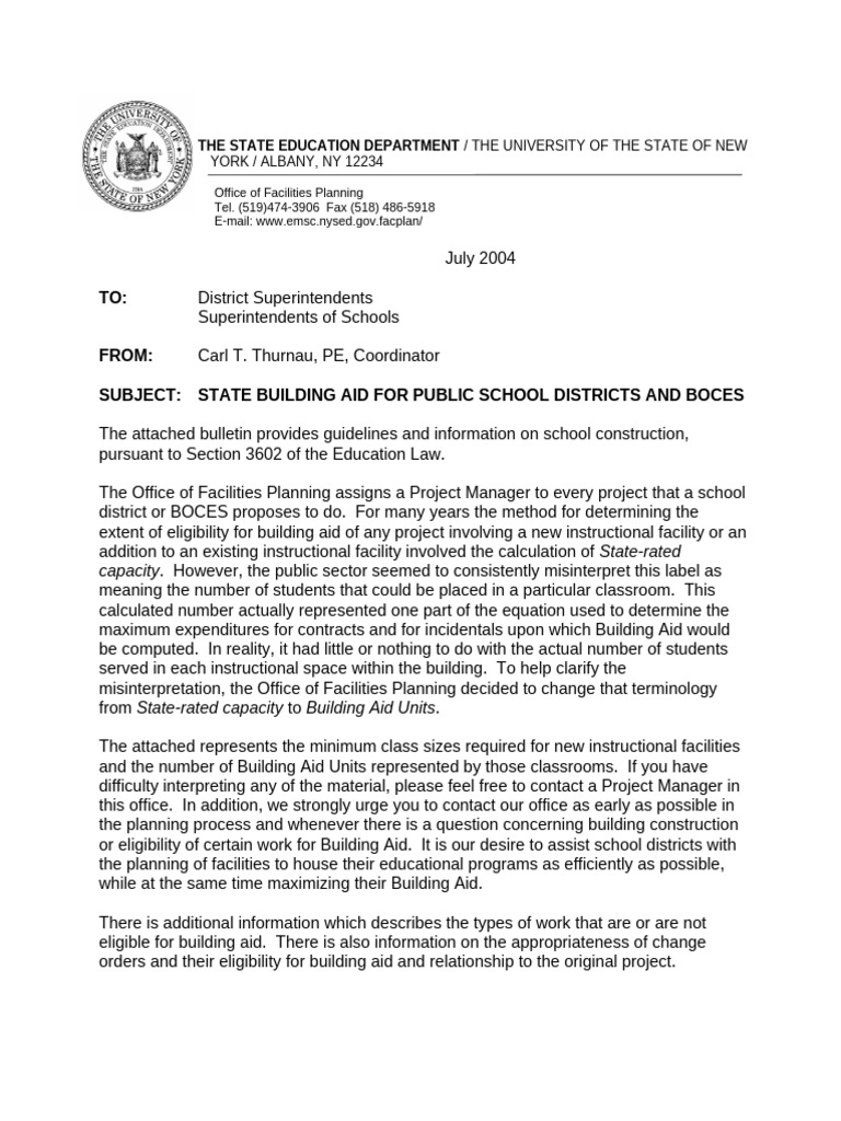 Building Aid Guidelines 072804 | PDF | Debt | Interest