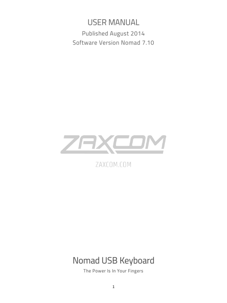 Zaxcom_Nomad_USB_Keyboard_August_2014 | PDF | Computer Keyboard | Menu (Computing)