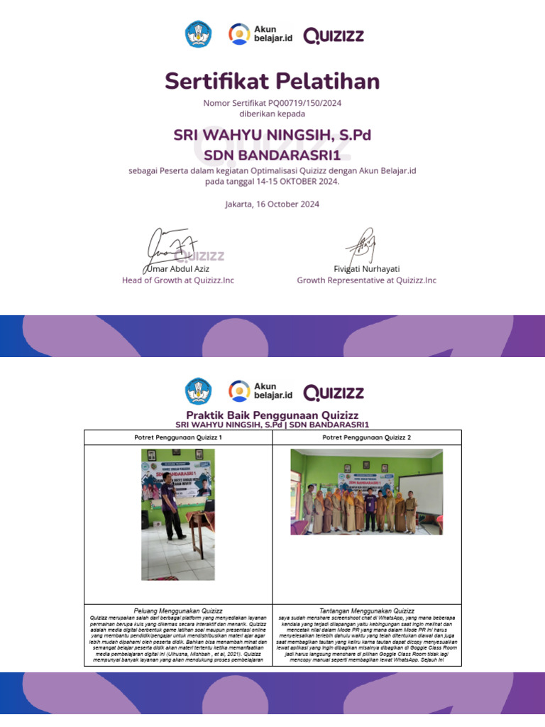Sertifikat_sri Wahyu Ningsih, s.pd | PDF