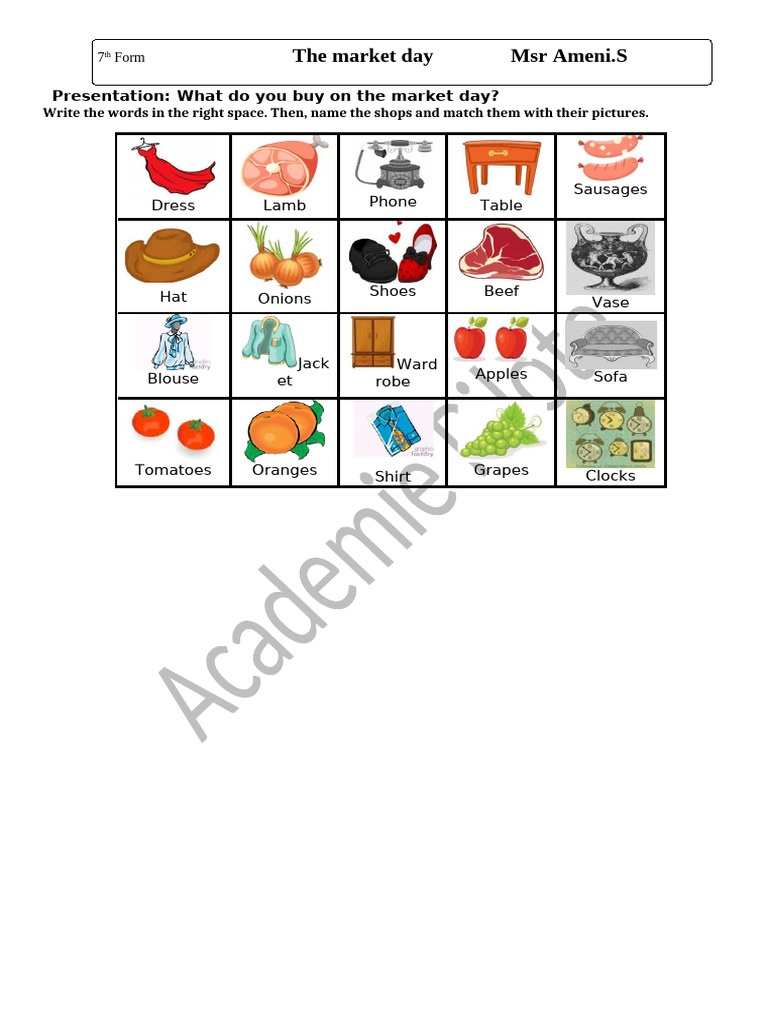 Market Day Activities for Grade 2 | PDF | Foods | European Cuisine