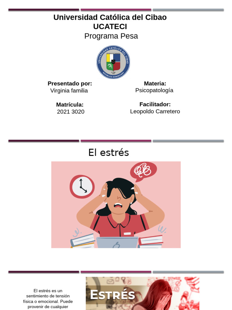 El Estres | PDF | Estrés (biología) | Sicología