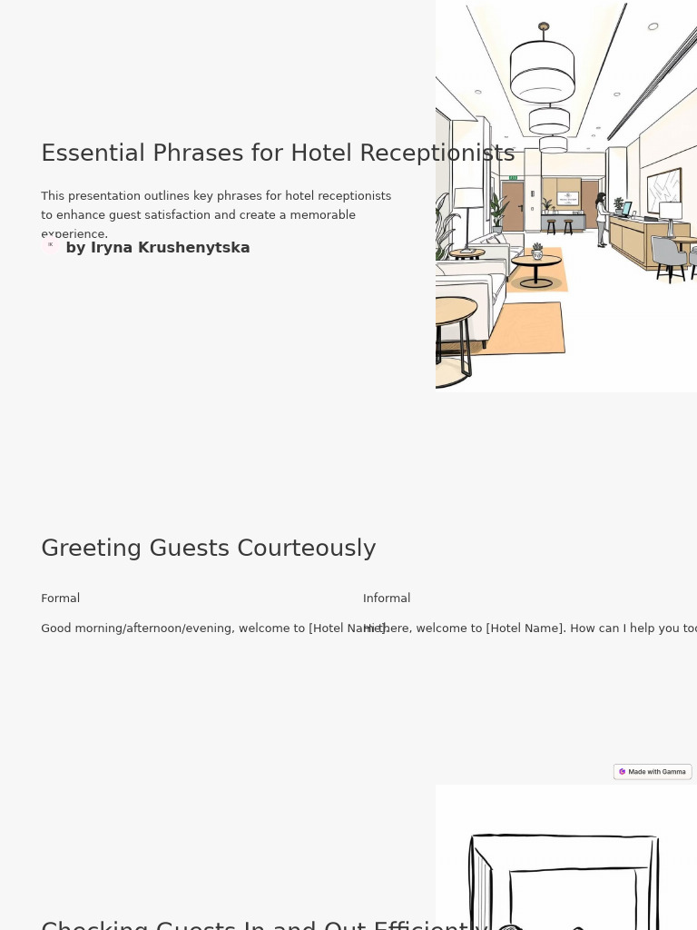 Essential Phrases For Hotel Receptionists | PDF | Hospitality Industry