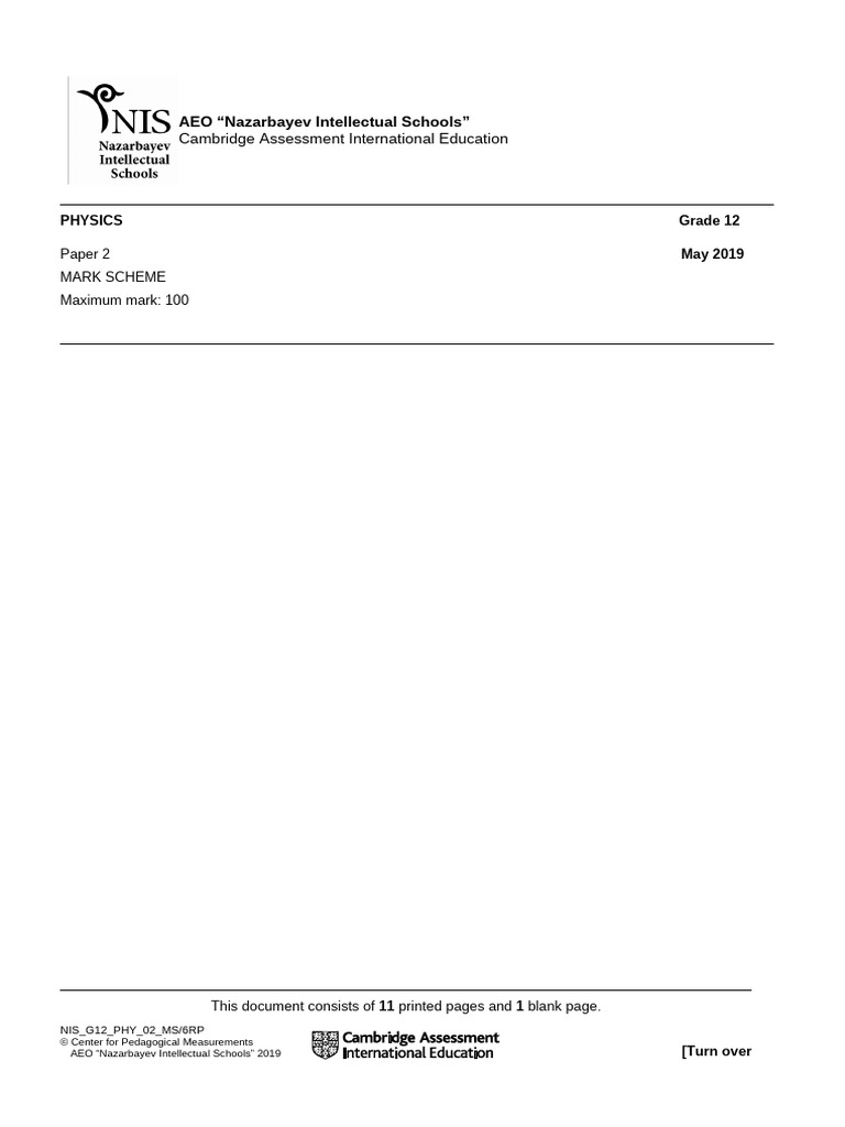 Nis G12 Phy 02 MS Eng 6RP | PDF | Inductor | Transformer
