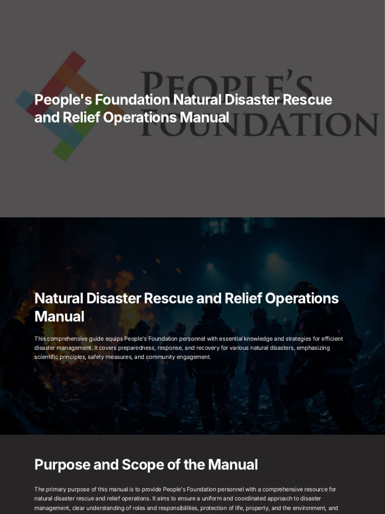 PF Disaster Management Manual | PDF | Natural Disasters | Emergency ...