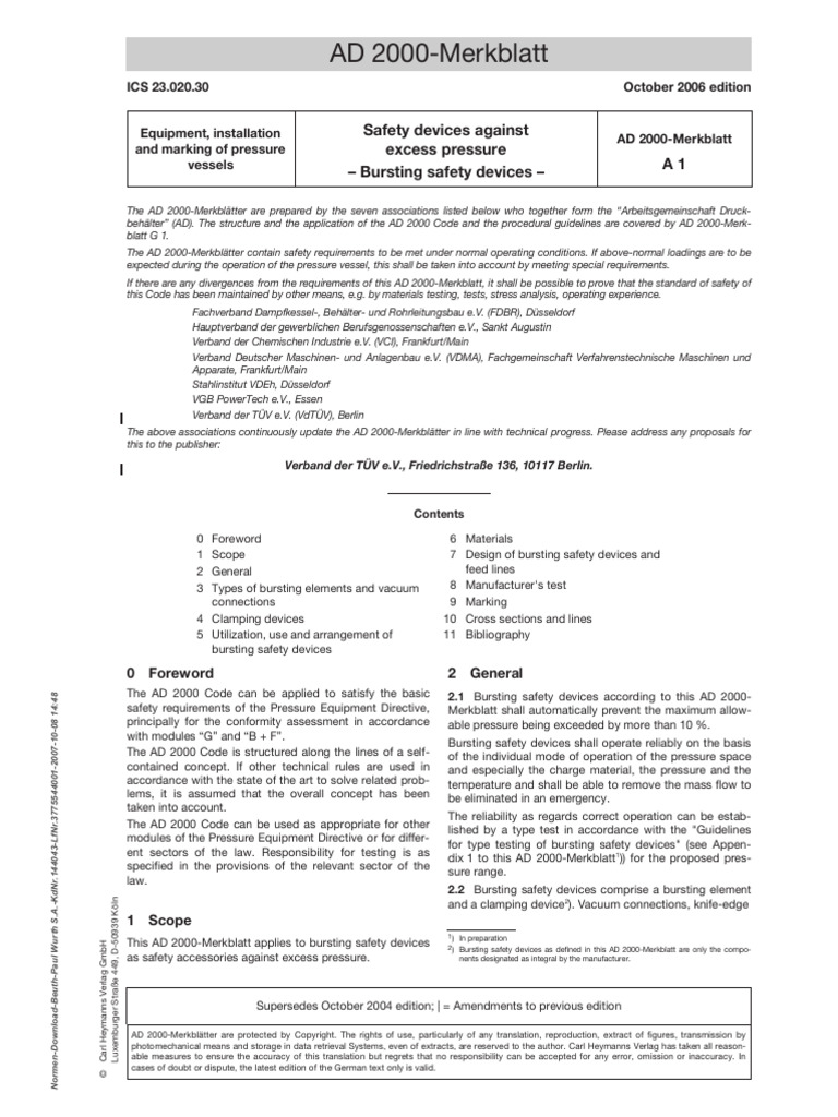 AD 2000-Merkblatt A 1-2006 | PDF