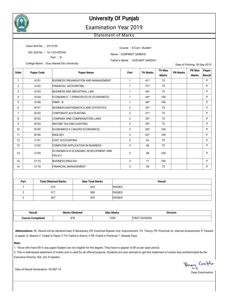 Marksheet-All-Year-Latest | PDF