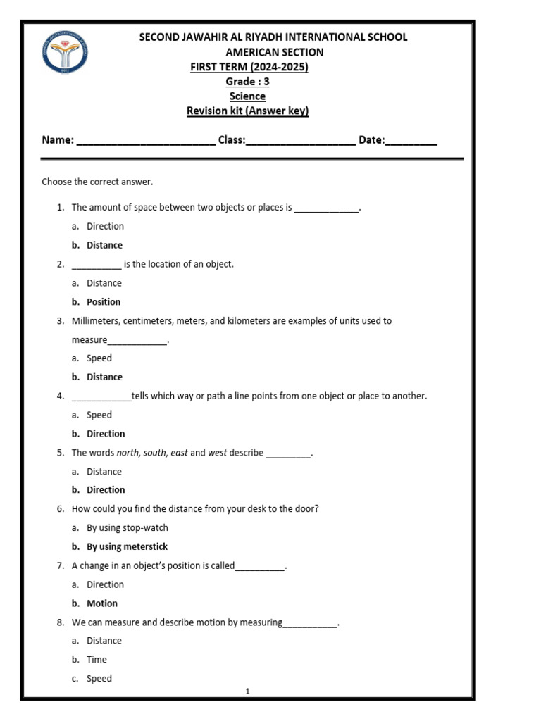 Revision Kit G3 Answer Key | PDF | Force | Applied And Interdisciplinary Physics