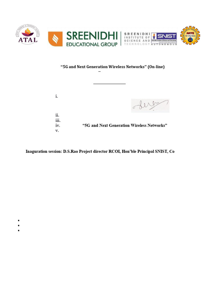 ATAL FDP Reflection Journal 6-11jan25 - Participant - NMS - Snist | PDF | Mimo | 4 G