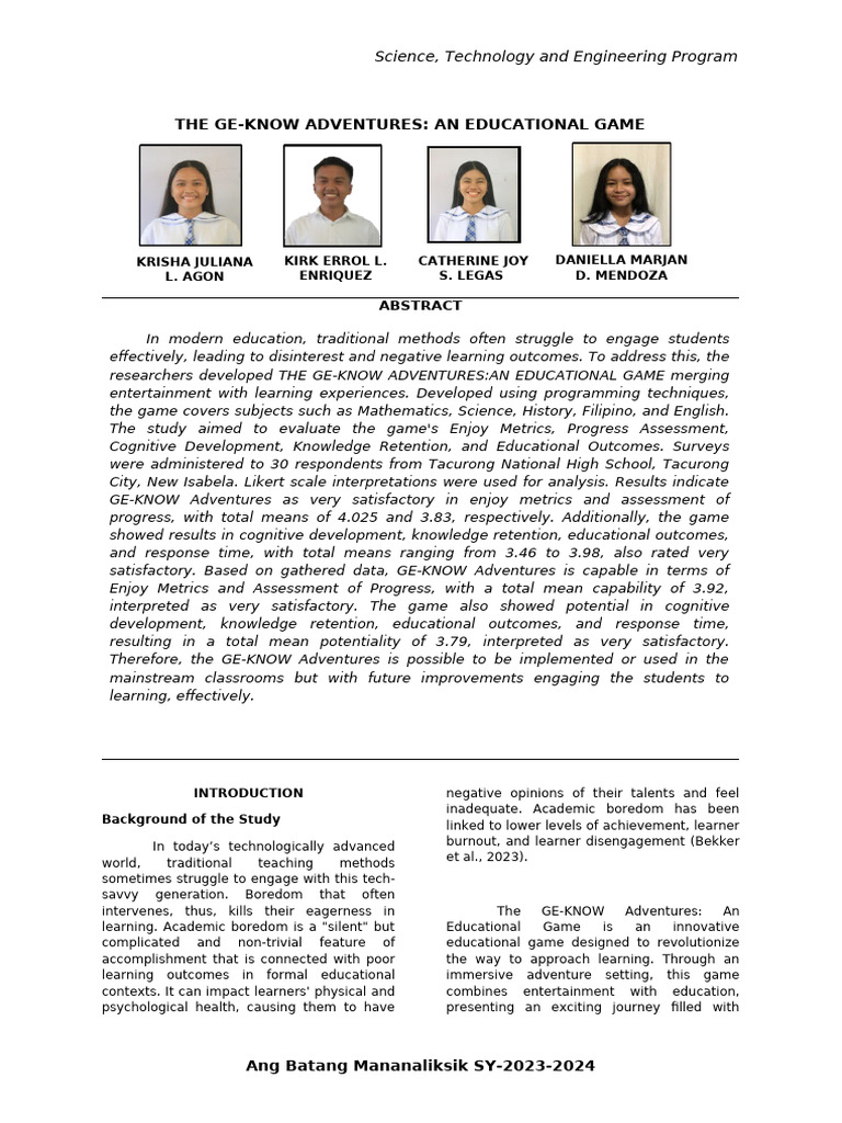 Journal Format 2024 Agon 1 | PDF | Learning | Teachers