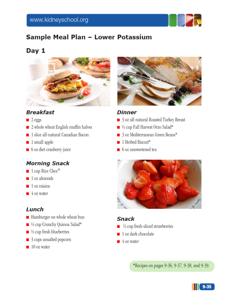 Sample Meal Plan Lower Potassium | PDF | Hamburgers | Flour