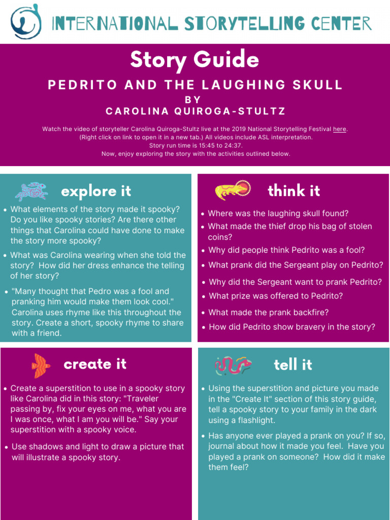 Story Guide Pedrito and The Laughing Skull - by Carolina Quiroga Stultz ...