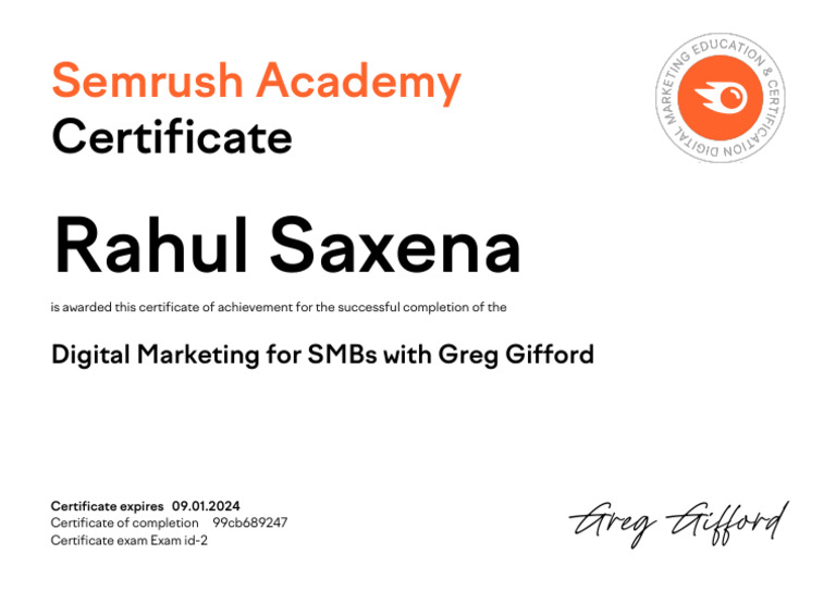 Digital Marketing SMBs Certificate | PDF