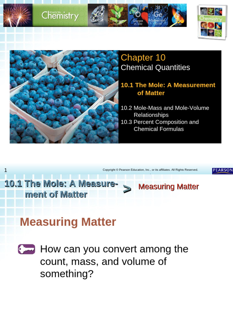 Chapter 10.1.1 Measuring Matter and Mole - 1725962188 | PDF | Mole ...