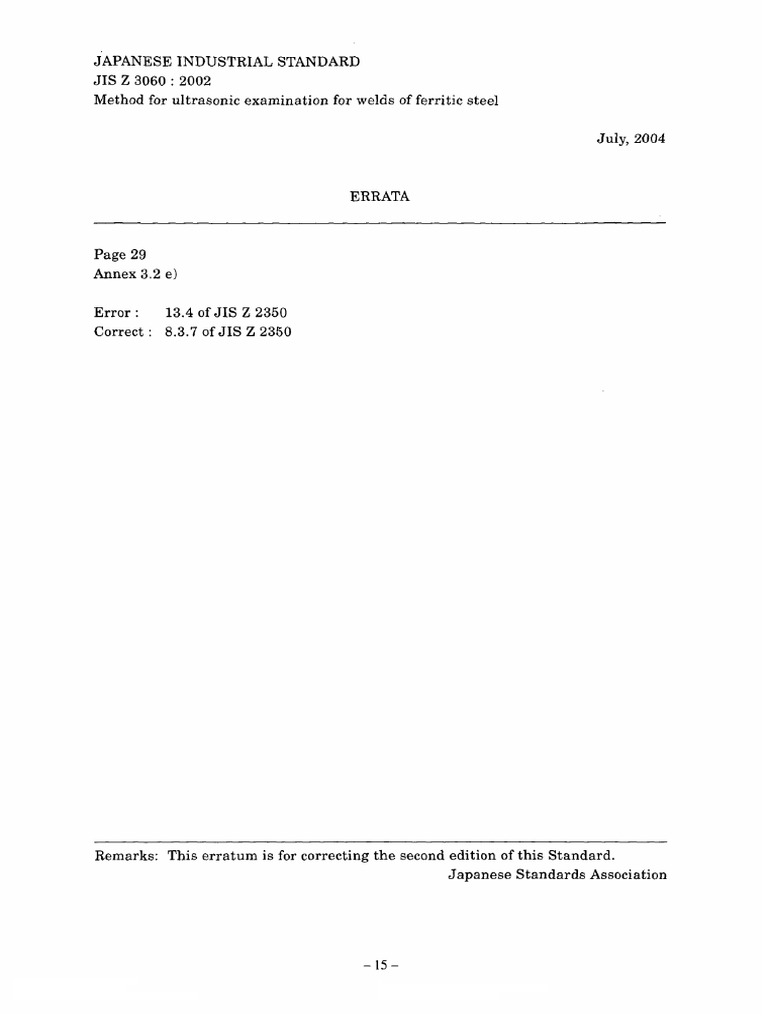 Jis Z 3060-2002 R2007 | PDF