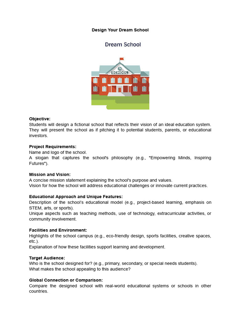 Design Your Dream School | PDF