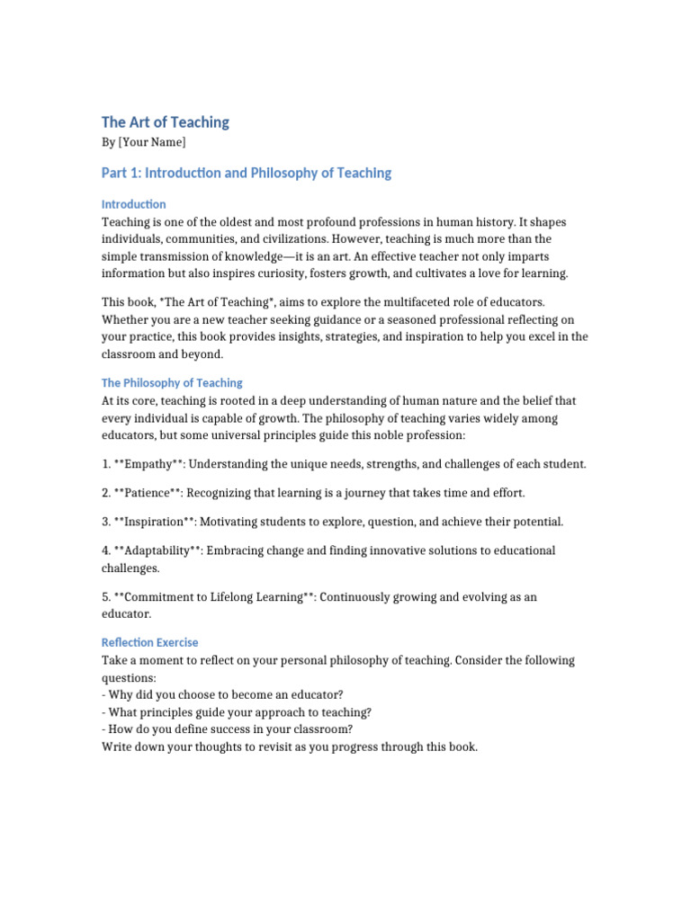 The_Art_of_Teaching_Part1 | PDF