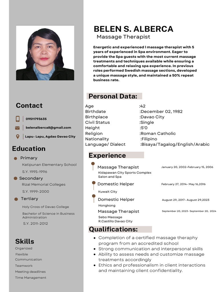 White and Beige Minimalist Graphic Designer Professional Cv Resume (3) | PDF | Massage