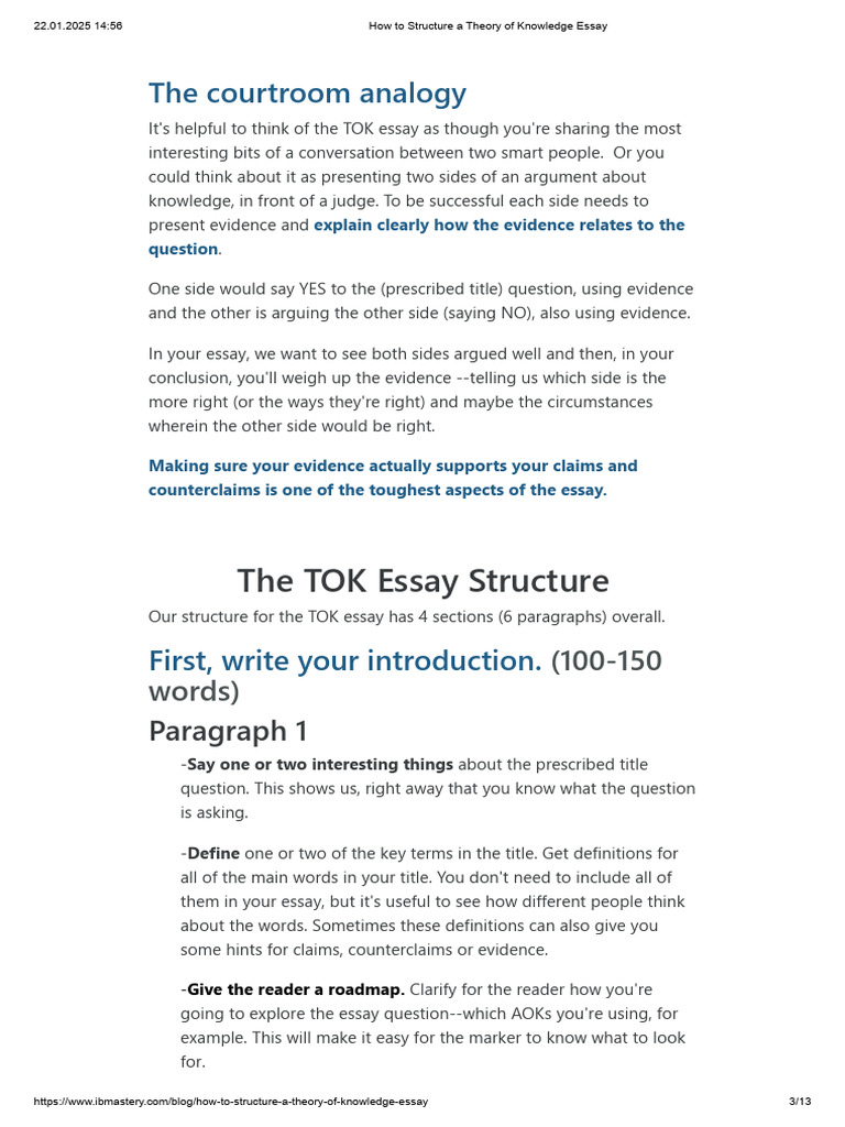 How to Structure a Theory of Knowledge Essay | PDF | Essays | Euclidean ...