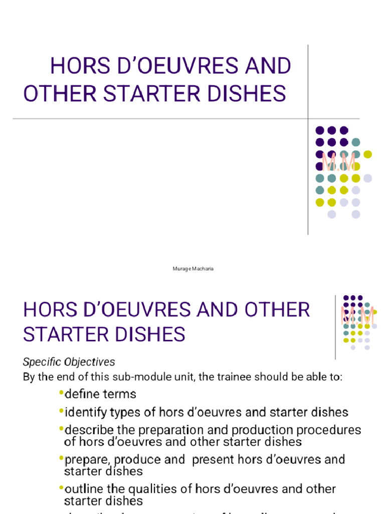 10HORS D'OEUVRES AND OTHER STARTER DISHES - Phoenix | PDF