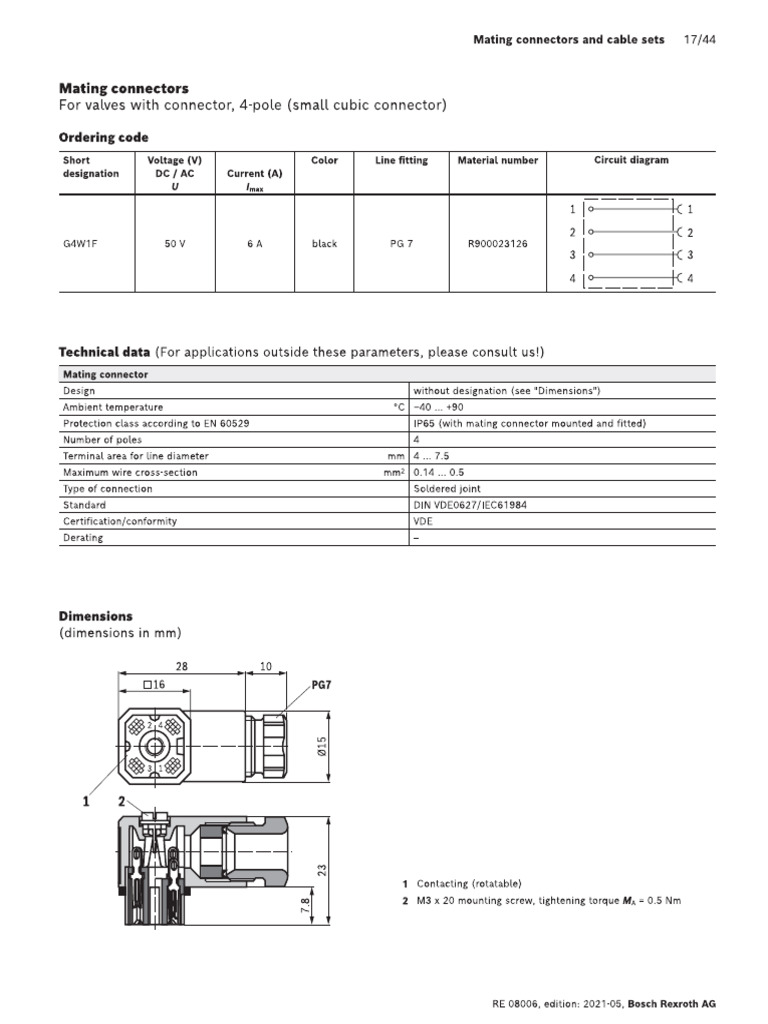 Mating Connector For SYDFE1 Valve VT-DFE | PDF