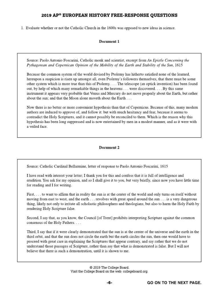 2019 DBQ Church and Sci Rev | PDF