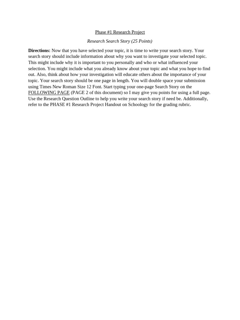 Phase 1 Research Search Story Submission | PDF