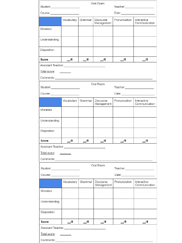 Speaking assessment Rubric.docx | PDF