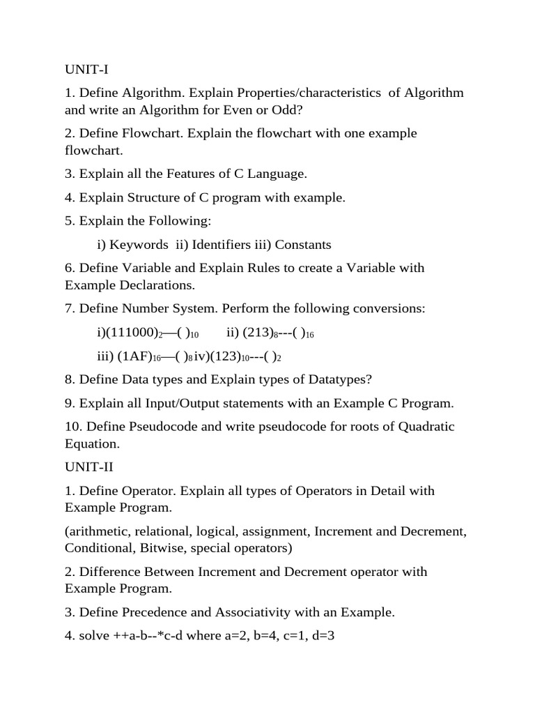 PPS-I Important Questions | PDF | Programming | Computer Program