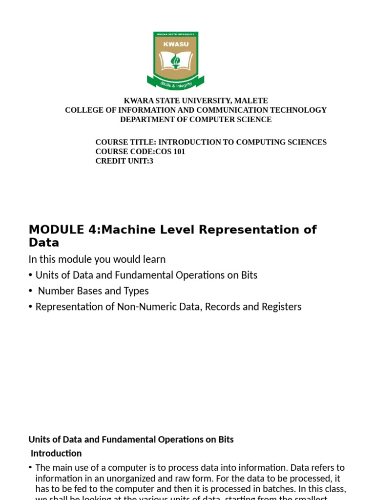 Machine Level Data Representation | PDF | Subtraction | Division (Mathematics)