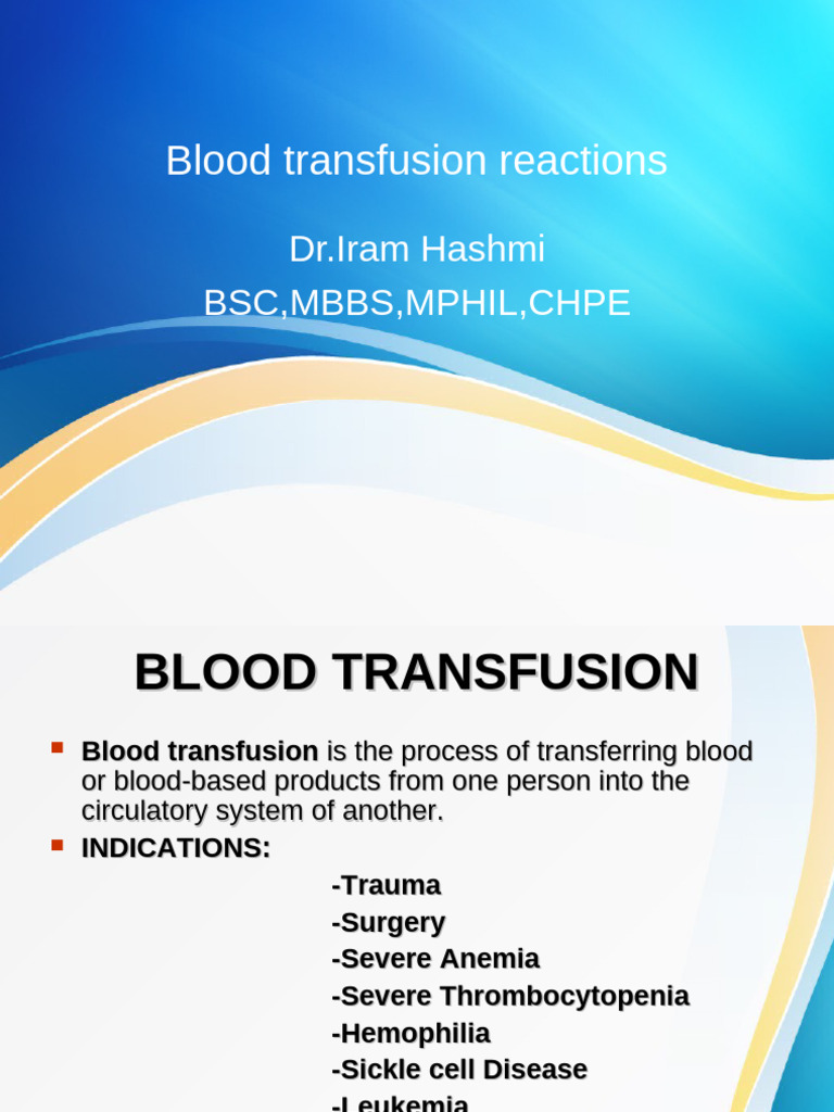 Blood Transfusion Reactions Explained | PDF | Blood Transfusion ...