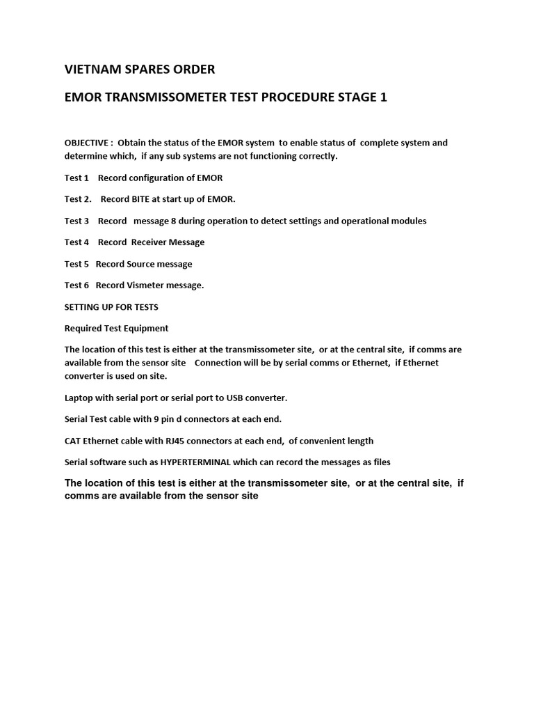 VN Test Procedures 1 Vis 5000-300 | PDF | Manufactured Goods | Data ...