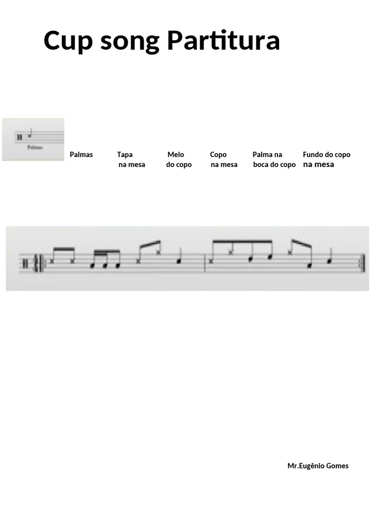 Cup Song Partitura Letra | PDF