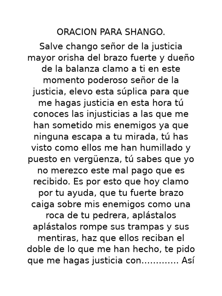 Oracion para Shango | PDF