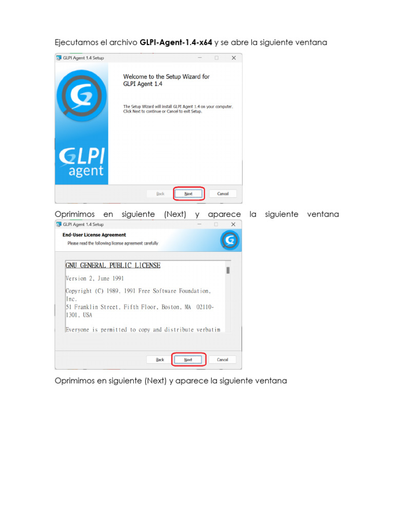 Instructivo Instalacion Agente GLPI | PDF