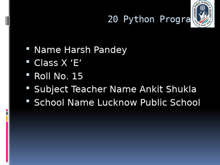 20 Python Program | PDF