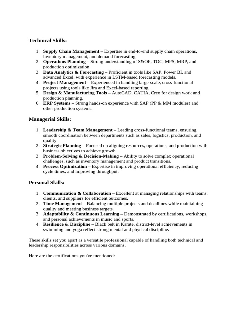 Technical Skills | PDF