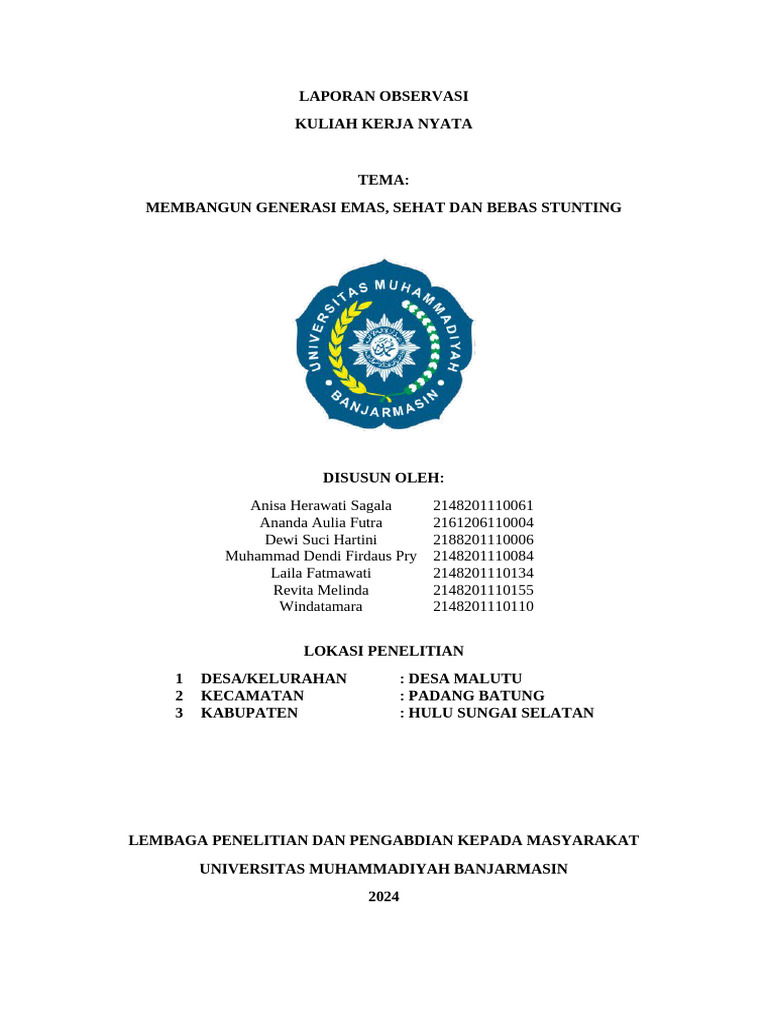Generasi Emas: Cegah Stunting di Malutu | PDF