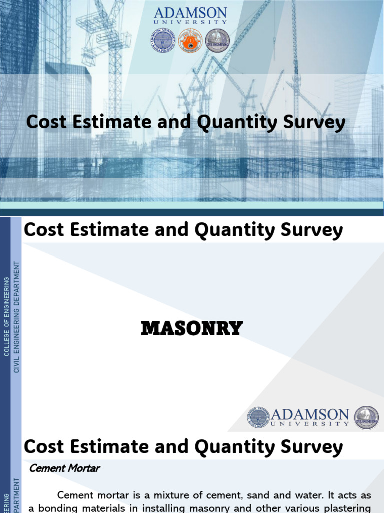 Cost Estimate and Quantity Survey 2 | PDF | Concrete | Mortar (Masonry)