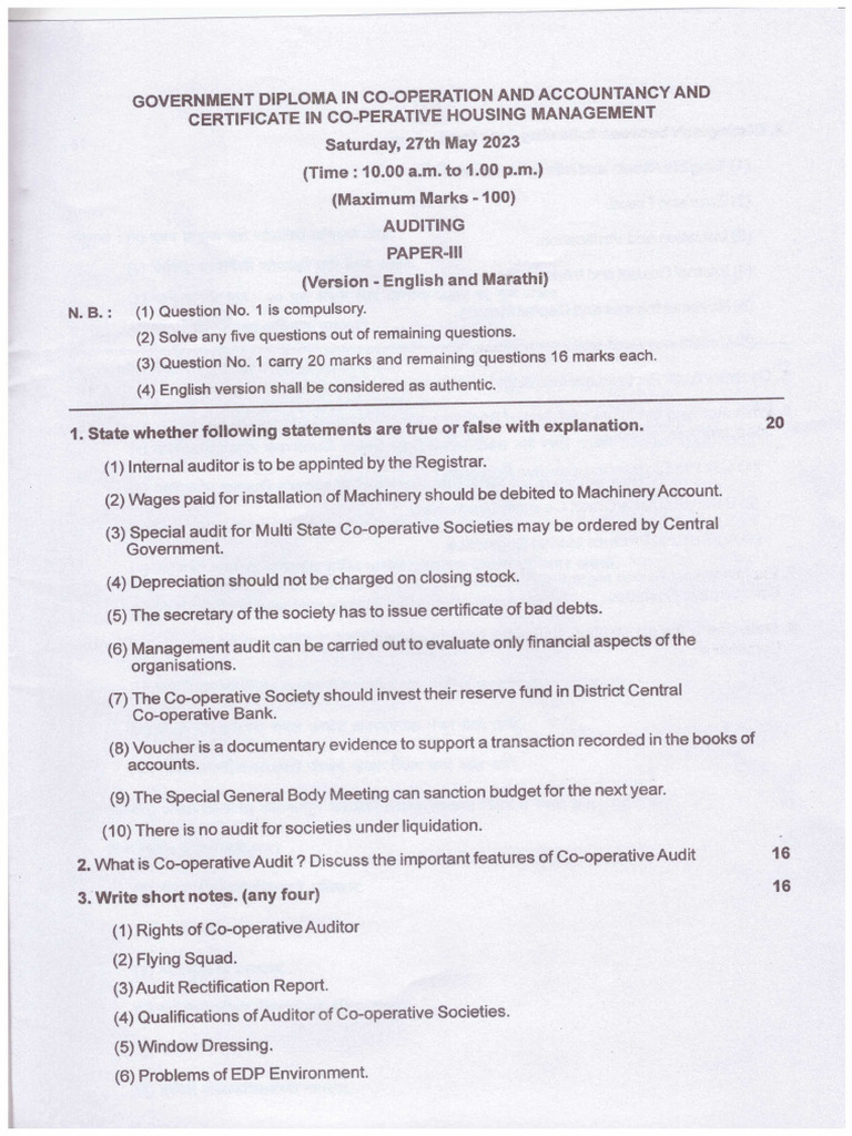 GDCA Paper III | PDF