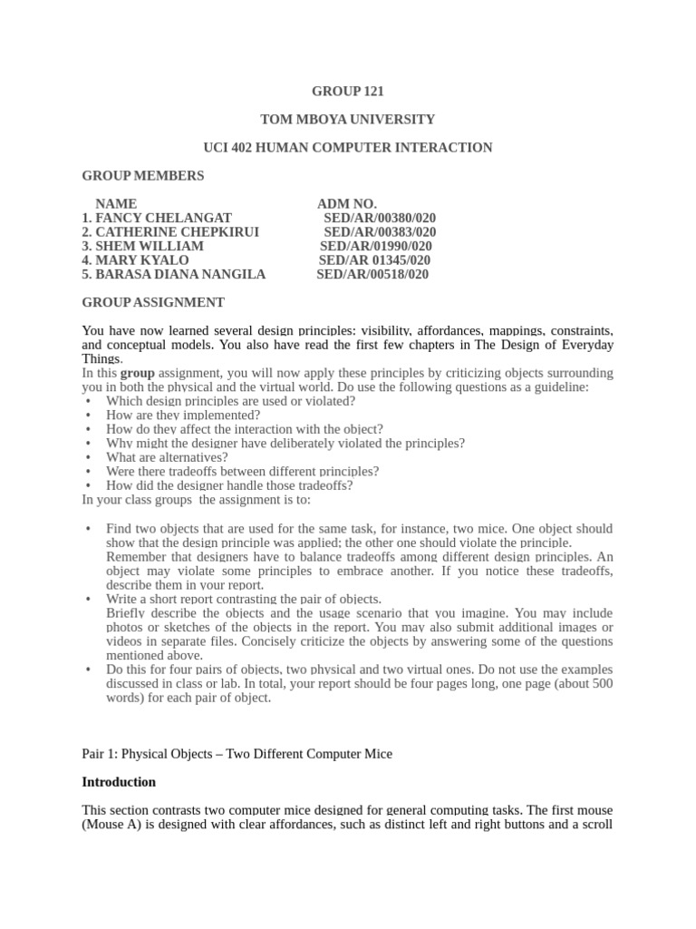 UCI 402 HCI Assignment 2 | PDF | Usability | User Interface